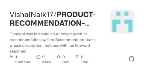 Github Vishalnaik17product Recommendation System Concept Was To