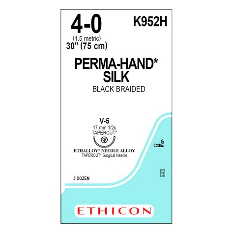 Jandj Ethicon Suture Silk 40 With V 5 17mm 12 Circle Tapercut Needle