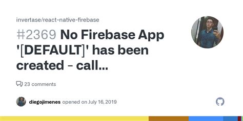no firebase app [default] has been created call firebase