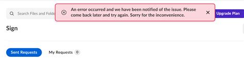 Box Sign Send Reminder An Error Occurred Box Support