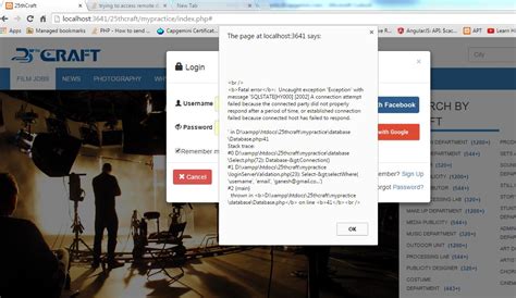 Mysql Trying To Access Remote Database Using Php Stack Overflow