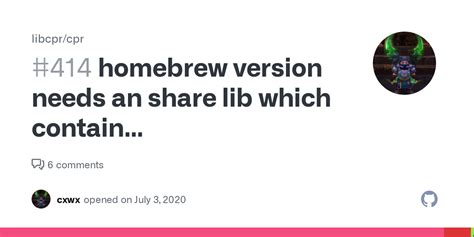 Homebrew Version Needs An Share Lib Which Contain CprConfig Cmake In It Issue Libcpr
