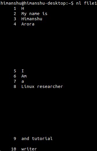 Linux Nl Command Tutorial For Beginners Examples