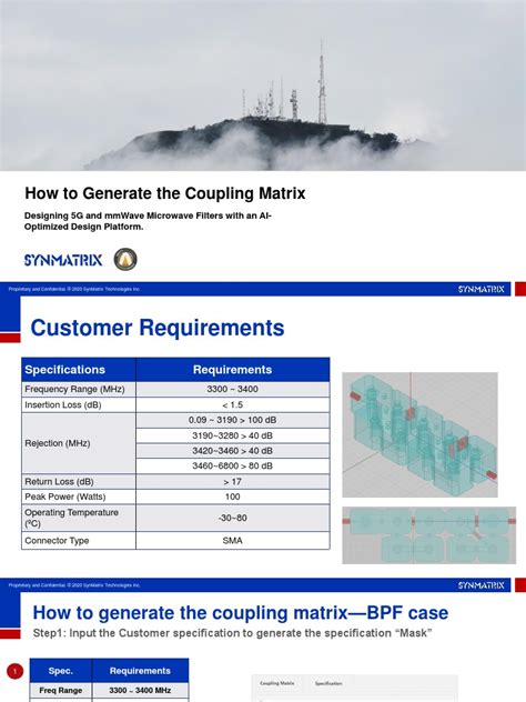 Synmatrix How To Generate The Coupling Matrix Pdf