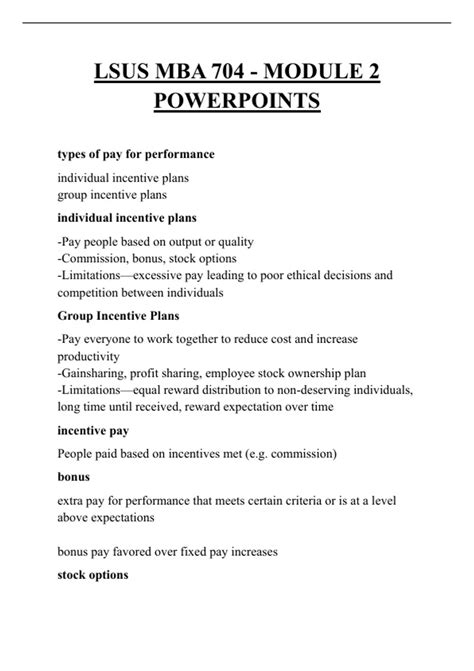 Lsus Mba 704 Module 2 Powerpoints Questions And Answers 2025 Lsus