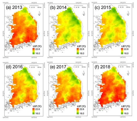 Spatial Distribution Maps Of Average Estimated All Weather 10 Km Lsts