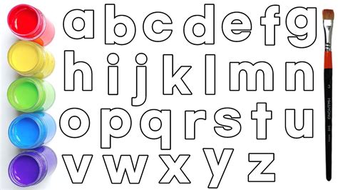 알파벳송 들으며 소문자 알파벳 Abcdefghijklmnopqrstuvwxyz그리기 색칠하기 Colours Name