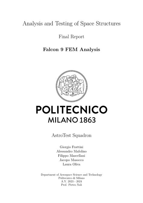 Pdf Spacecraft Falcon 9 Coupled Finite Elements Method Fem Analysis