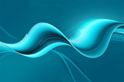 Dynamic Wave Illustration In Shades Of Blue An Abstract Flowing Shape Stock Illustration