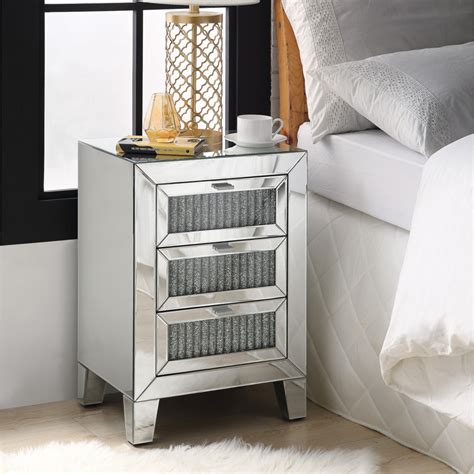 Mercer41 Noralie Mirrored And Faux Diamonds Accent Table Wayfair