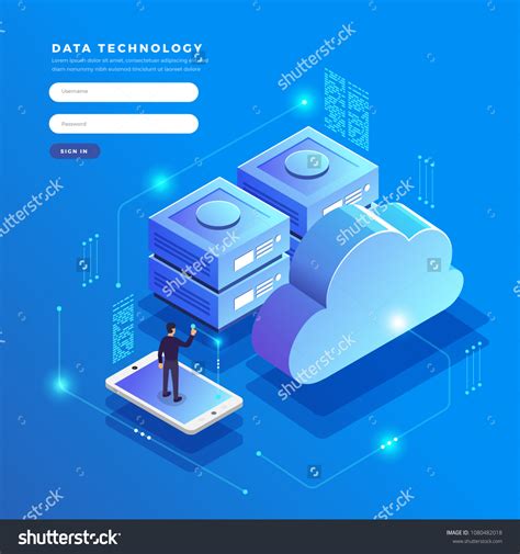 Isometric Flat Design Concept Cloud Technology Stock Vector Royalty Free 1080482018 Shutterstock
