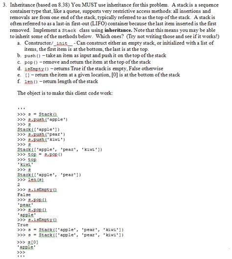 Solved Inheritance Based On You MUST Use Chegg