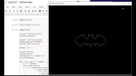 i drew batman logo using python python turtle tutorial youtube