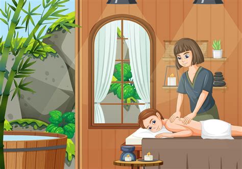 Woman Gets Body Massage Spa Vector Art At Vecteezy