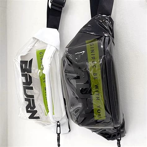 게이틀린 빈티지 캐주얼 힙색 투명 비치 Pvc 방수 바캉스 가방 슬링백 유니크 숄더 크로스백 데일리 가방