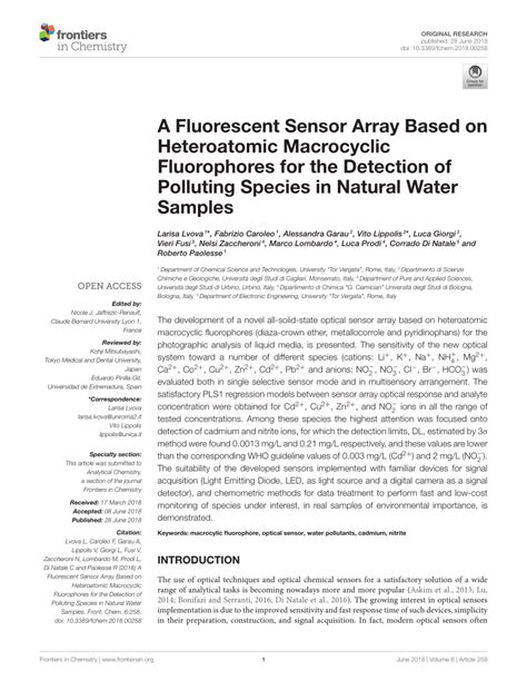 pdf a fluorescent sensor array based on heteroatomic macrocyclic