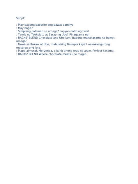 marketing script pdf