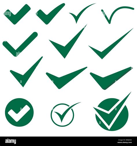 Check Mark Object Icons Stock Vector Image Art Alamy