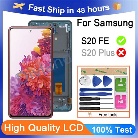 AMOLED OLED TFT For Samsung Galaxy S FE G G LCD Display Touch Screen With Frame Replacement