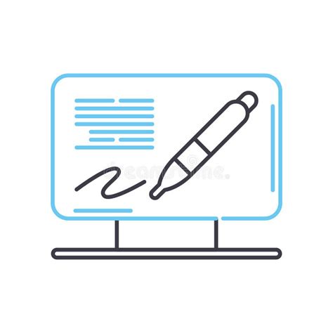 Digital Certificate Line Icon Outline Symbol Vector Illustration