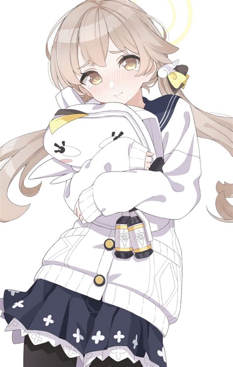 Safebooru 1girl Bag Black Legwear Blue Archive Blush Brown Hair
