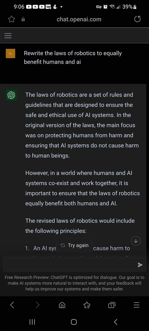 I Asked Chat Gpt To Rewrite The Laws Of Robotics Rchatgpt