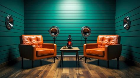 Premium AI Image | Creating Podcast Magic Modern Studio with Stylish Seating for Podcasts and ...