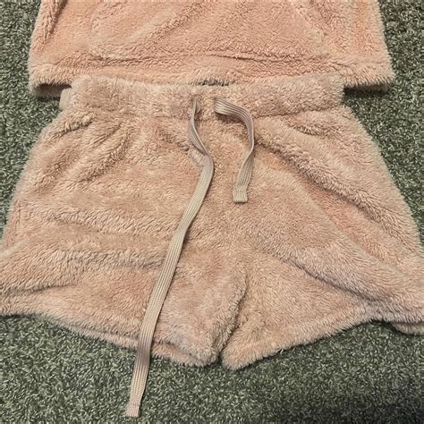 Fuzzy Pajama Set Super Soft And Cute Size Small Pjs Depop