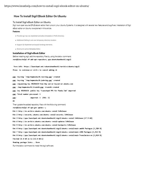 how to install sigil ebook editor on ubuntu pdf ubuntu operating
