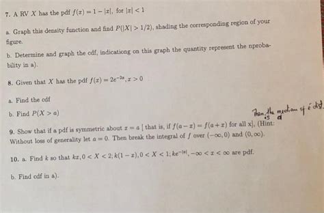 Solved A RV X Has The Pdf F X X For X