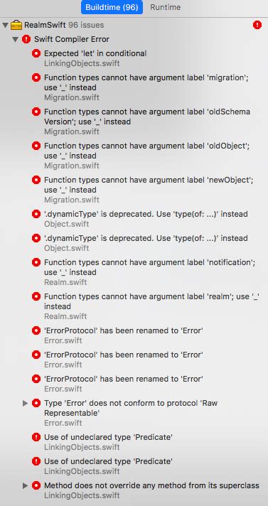 Ios Error Compiling Realmswift With Xcode 821 And Swift 3 Stack