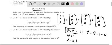 SOLVED Let T Be The Linear Map On R Defined As Follows A Find T E The Matrix