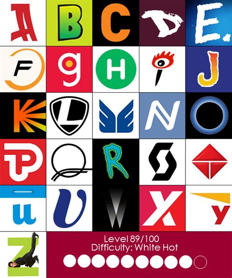 The 100 Logo Alphabet Quiz Challenge Level 89 White Hot Difficulty R Quiz