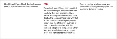 security analyzer default page check fails post upgrade to 9 4 1