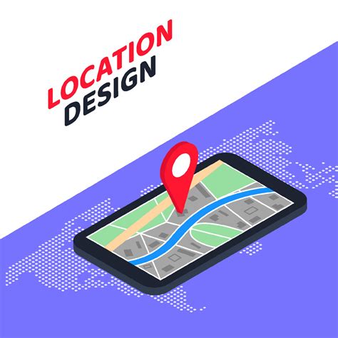 D Isometric Mobile GPS Navigation Concept Location Design Vector Illustration Vector
