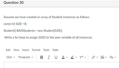 Solved Question Assume We Have Created An Array Of Chegg