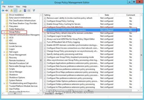 modify group policy refresh interval for windows computers
