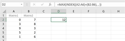 Arrays Determine Max Value Of Two Matrices In Single Cell Stack