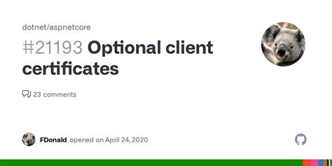 Optional Client Certificates Issue Dotnet Aspnetcore Github