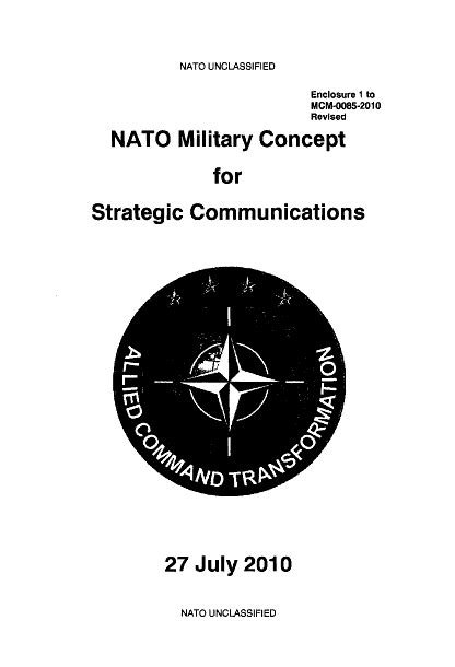 Nato Military Concept For Strategic Communications Public Intelligence