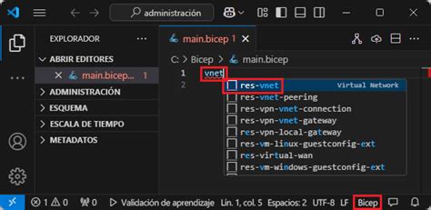 Inicio rápido Creación de plantillas de archivos de Bicep con Visual Studio Code Azure