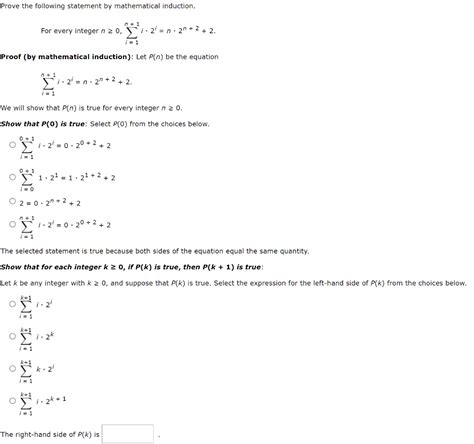 Solved Prove the following statement by mathematical | Chegg.com