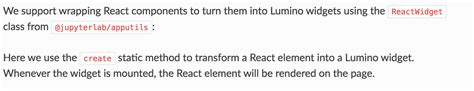React Code Examples Not Showing Up In Rendered Documentation · Issue 8473 · Jupyterlab