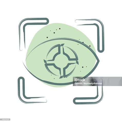 아이콘 시선 추적 3d 시각화 기호와 관련이 있습니다 색상 별점 스타일 심플한 디자인 편집 가능 간단한 일러스트레이션 3차원