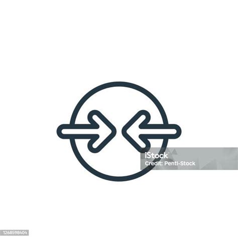 흰색 배경에서 격리된 벡터 아이콘을 압축합니다 개요 웹 사이트 디자인 및 모바일 응용 프로그램 개발을위한 얇은 라인 압축 아이콘 얇은 선은 윤곽선 아이콘 벡터