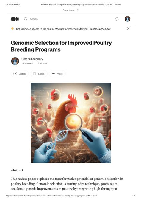 Pdf Genomic Selection For Improved Poultry Breeding Programs