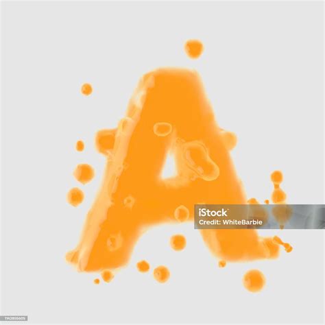 3d 문자는 대문자입니다 흰색 배경에 고립 된 방울과 오렌지 주스 글꼴 0명에 대한 스톡 사진 및 기타 이미지 0명 3차원 형태 감귤류 과일 Istock