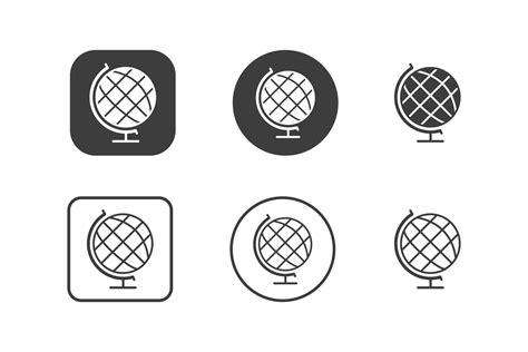 Mock Global Icon Design 6 Variations Isolated On White Background 34346339 Vector Art At Vecteezy