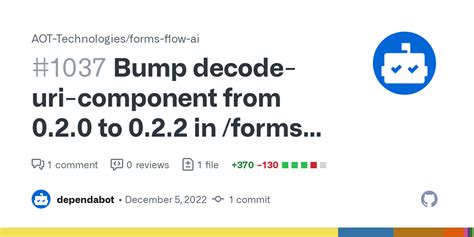Bump Decode Uri Component From To In Forms Flow Web By Dependabot Pull