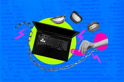 복합 경향 삽화 스케치 영상 사진 콜라주 손 보류 플래시 드라이브 데이터 장치 휴대용 퍼스널 컴퓨터 해커 스파이 입 입술 이야기 소문 사슬 0명에 대한 스톡 사진 및 기타